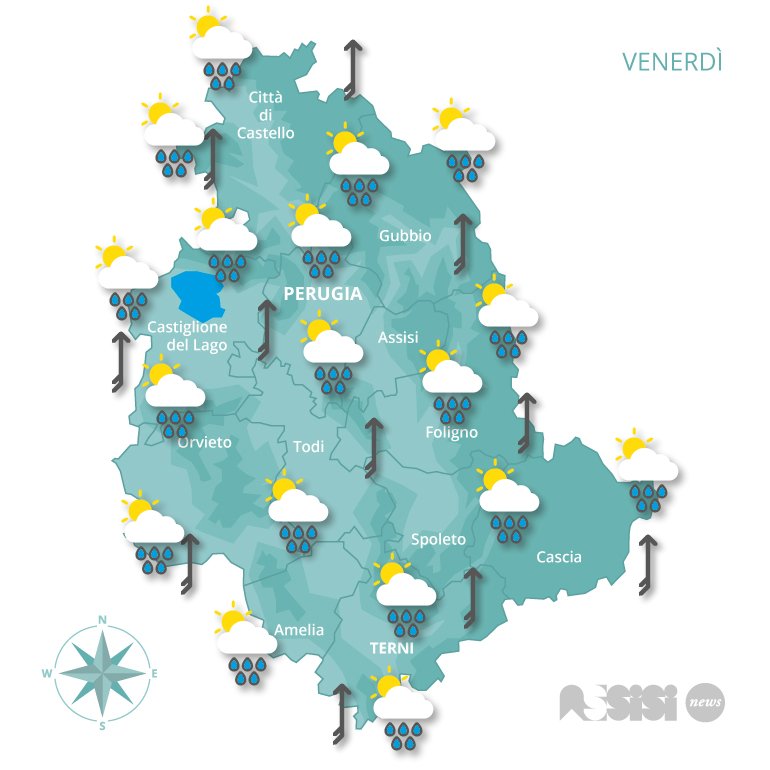 Meteo Assisi 5-7 giugno 2026: sole ma anche scrosci di pioggia - Assisi ...